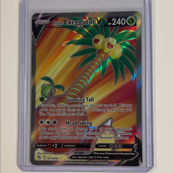 Pokemon | Toys | Pokemon Alolan Exeggutor V Trading Card Green And ...